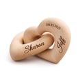 Healthloop Personalized Wooden Heart Sculpture, Custom Engraved ...