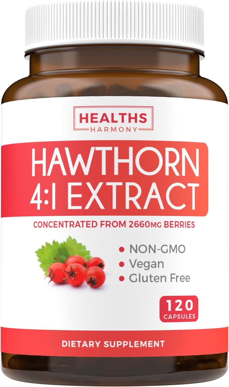 Healths Harmony Hawthorn Berry Supplement, 4:1 Extract 2660mg, Heart ...