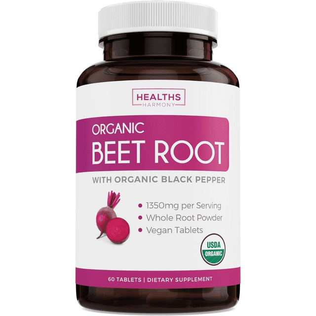 Healths Harmony Organic Beet Root Powder (60 Tablets) 1350mg Beets Per ...