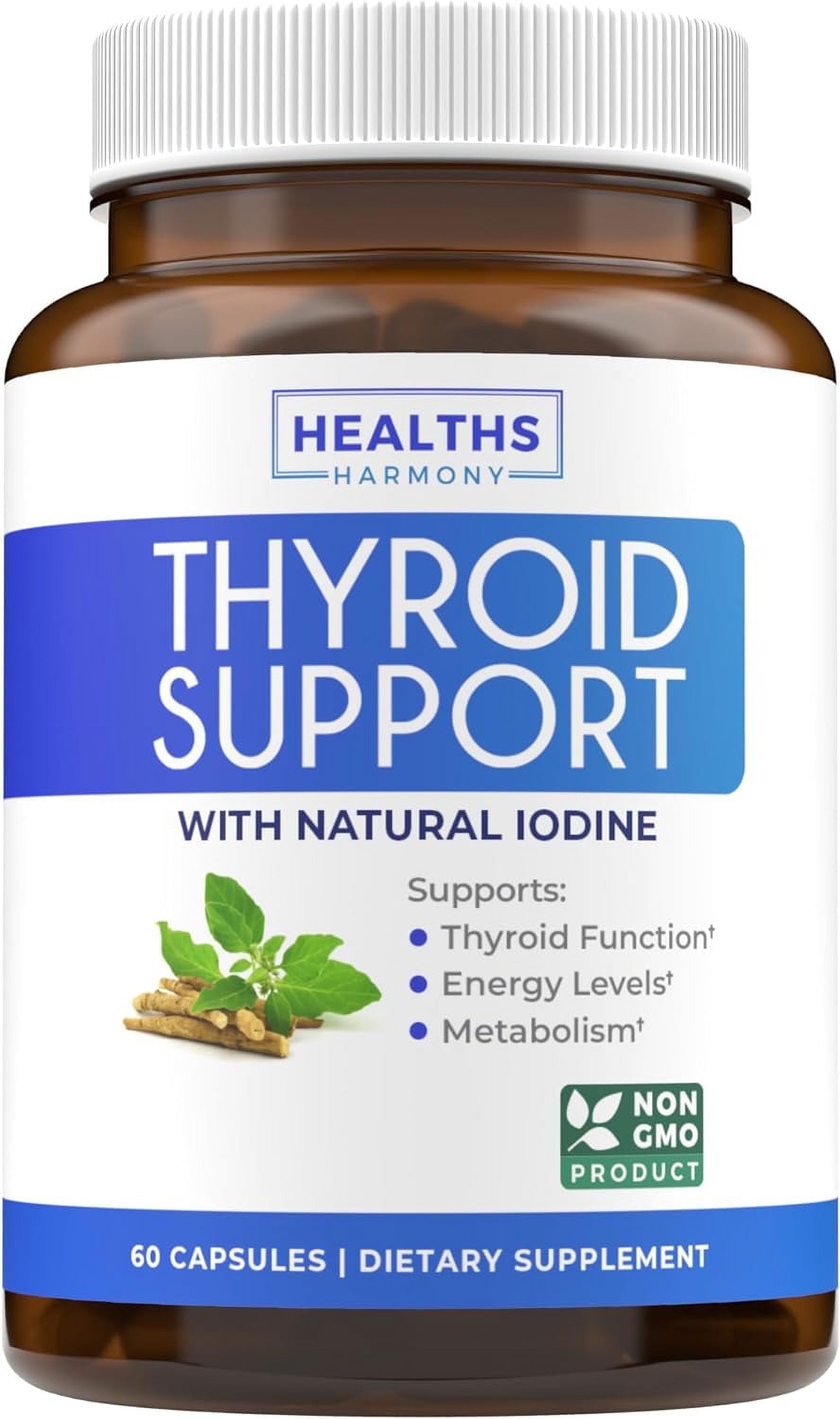 Healths Harmony Thyroid Supplement with Iodine, Thyroid Support for ...