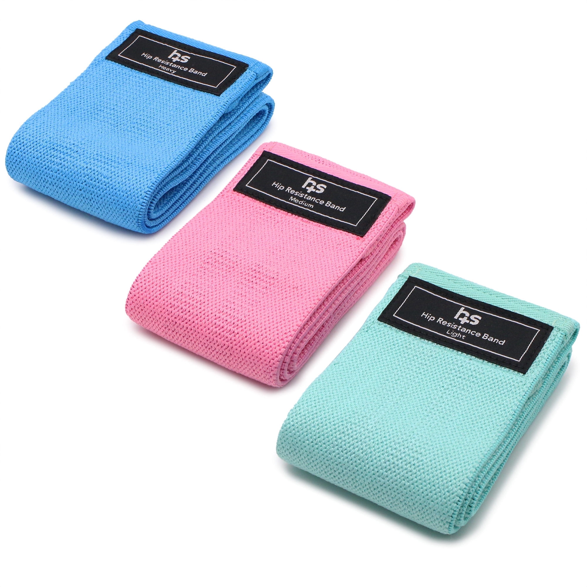 HealthSmart Pastel Fabric Resistance Bands, 3-Pack Booty Bands for Abs ...