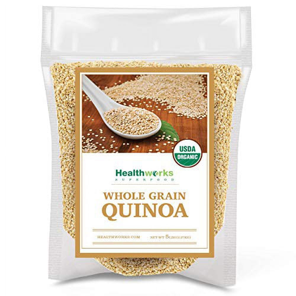 Healthworks Quinoa White Whole Grain Raw Organic (80 Ounces / 5 Pounds ...