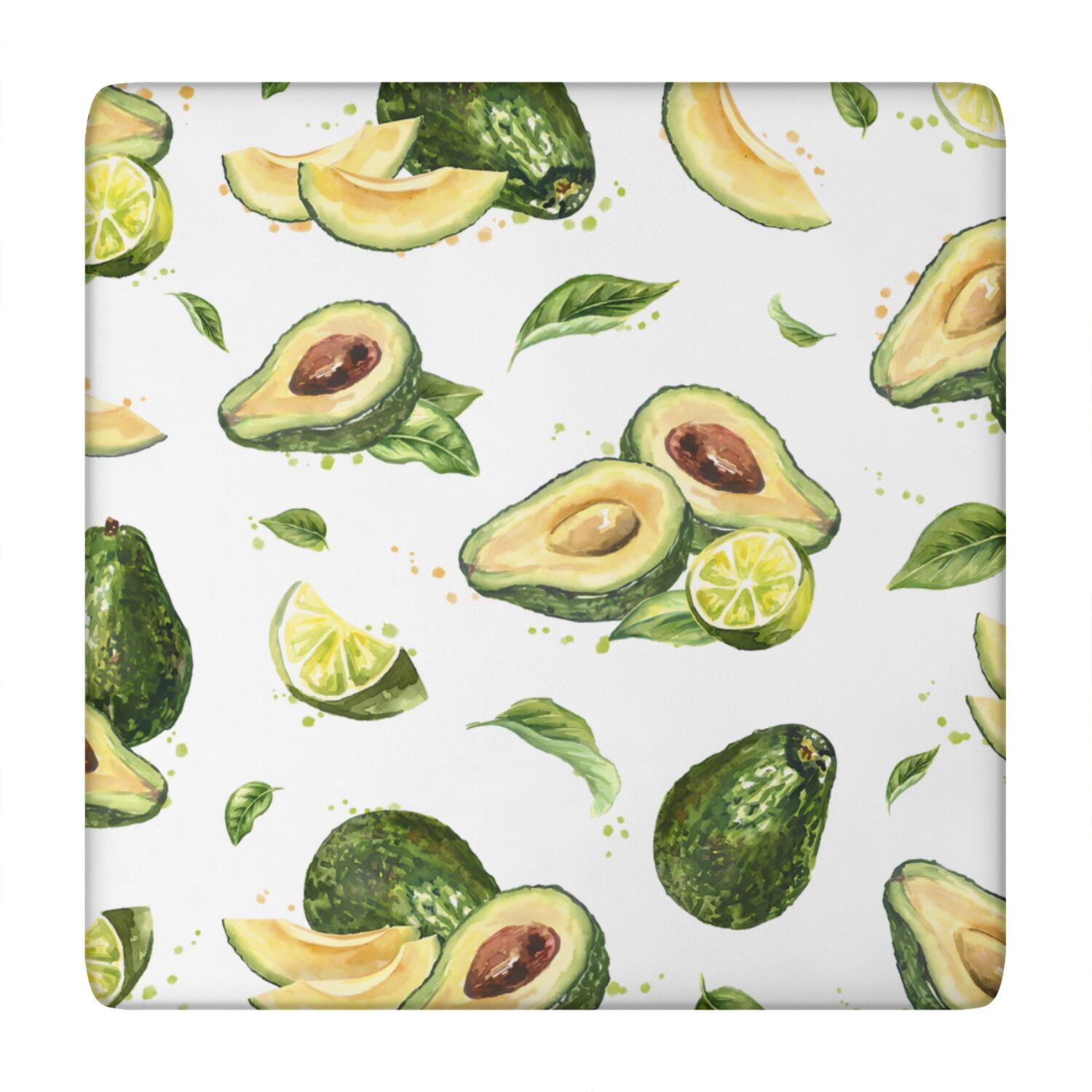 Healthy Avocado Fruit Print Square Tablecloth - Strong Elastic Edges ...
