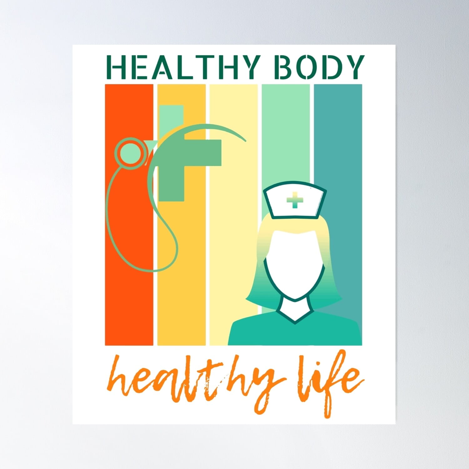 Healthy Body Healthy Life Poster Wall Art, Modern Wall Decor, 24x36 ...