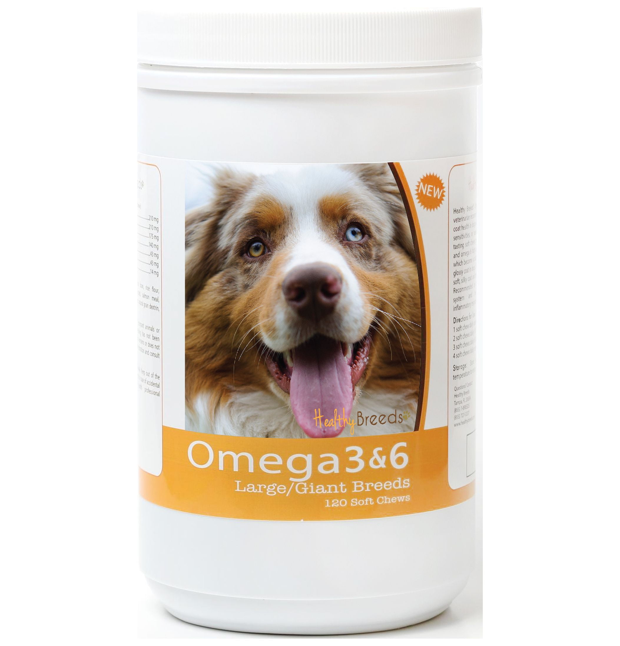 Healthy Breeds Australian Shepherd Omega 3 & 6 Soft Chews 120 Count ...