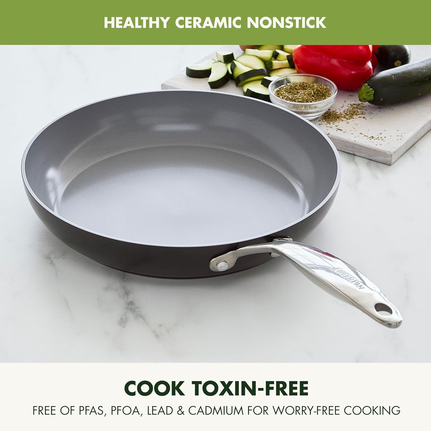 Healthy Ceramic Nonstick: Hard Anodized Pan for Non-Toxic Cooking ...
