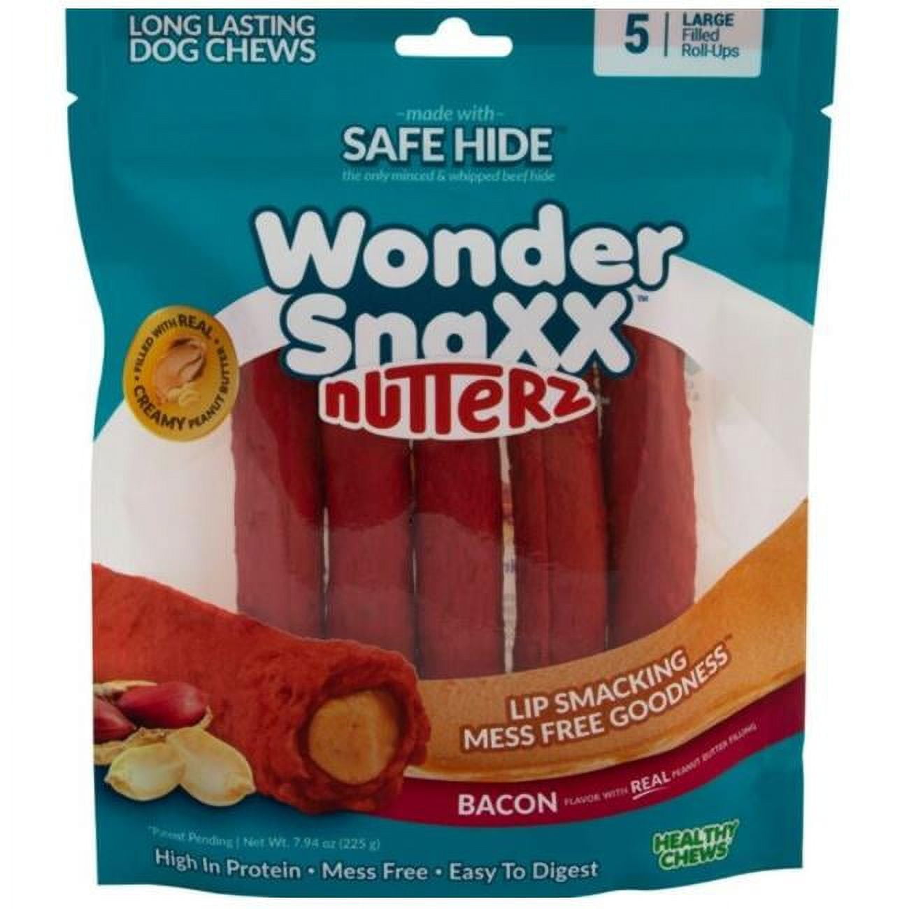 Healthy Chews Wonder Snaxx Nutterz Dog Treats, Bacon Peanut Butter ...