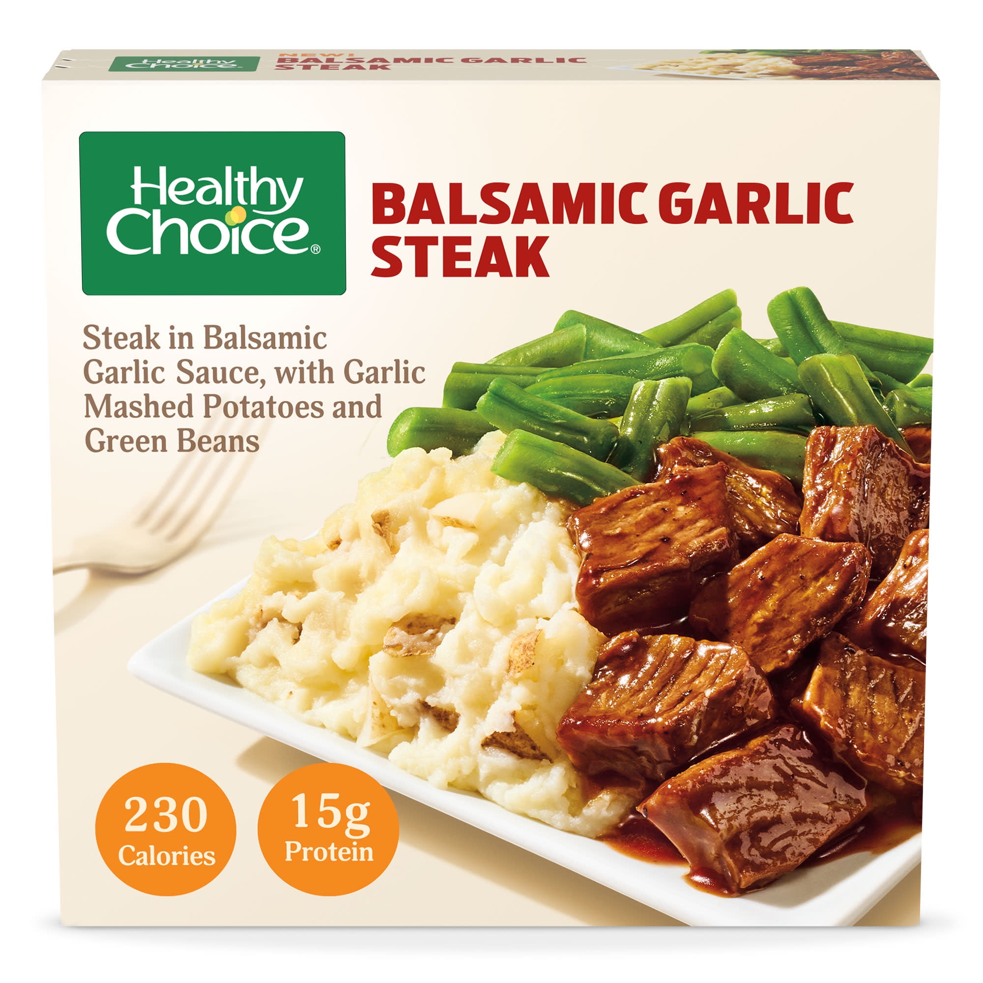 Healthy Choice Balsamic Garlic Steak Frozen Meal 11 oz with Steak Green ...