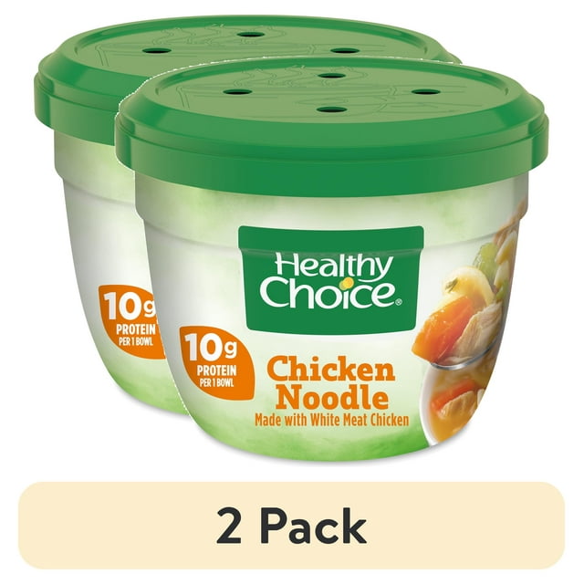 (2 pack) Healthy Choice Chicken Noodle Soup, Microwave Bowl, 14 oz - Walmart.com