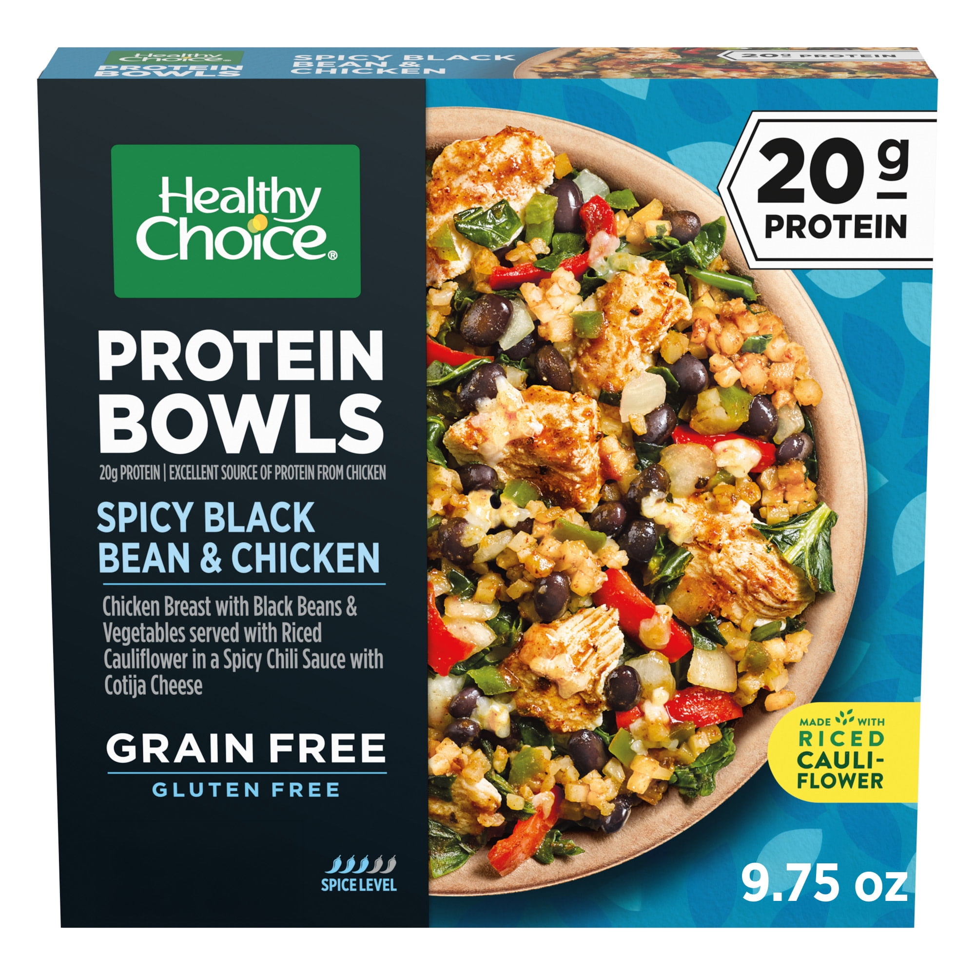 Healthy Choice Protein Bowls Spicy Black Bean & Chicken, 20g Protein ...
