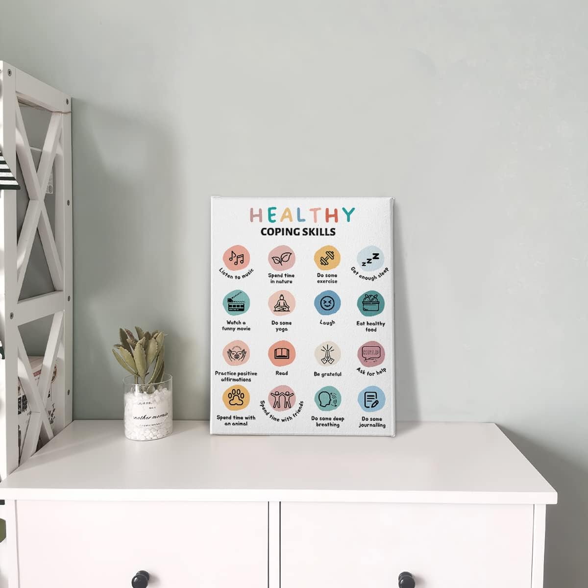 Healthy Coping Skills Mental Health Wall Art,Self Care Stress ...