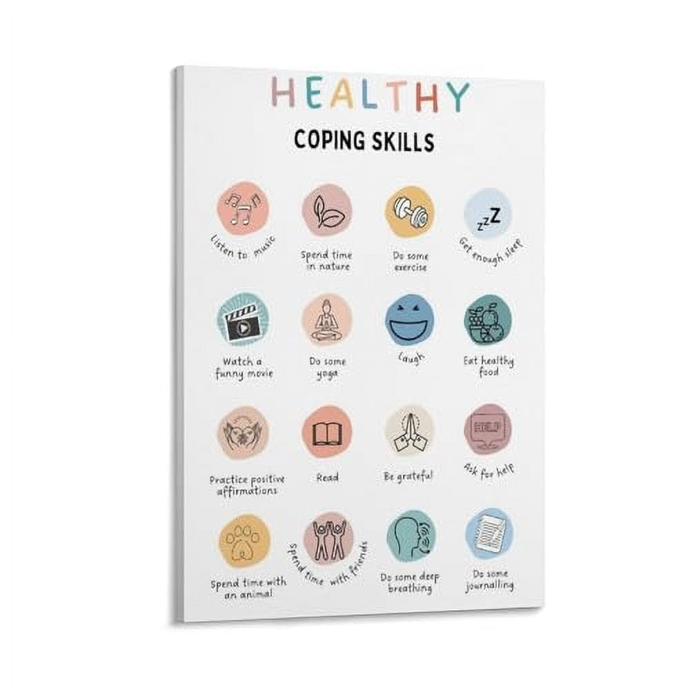 Healthy Coping Skills, Therapy Poster, Self Care, Therapy Office Decor ...