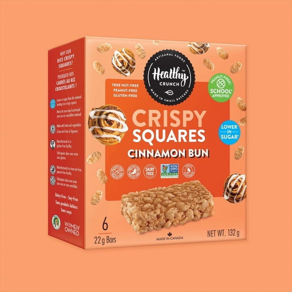Healthy Crunch Cinnamon Bun Crispy Squares, Lower in Sugar, Peanut-Free ...