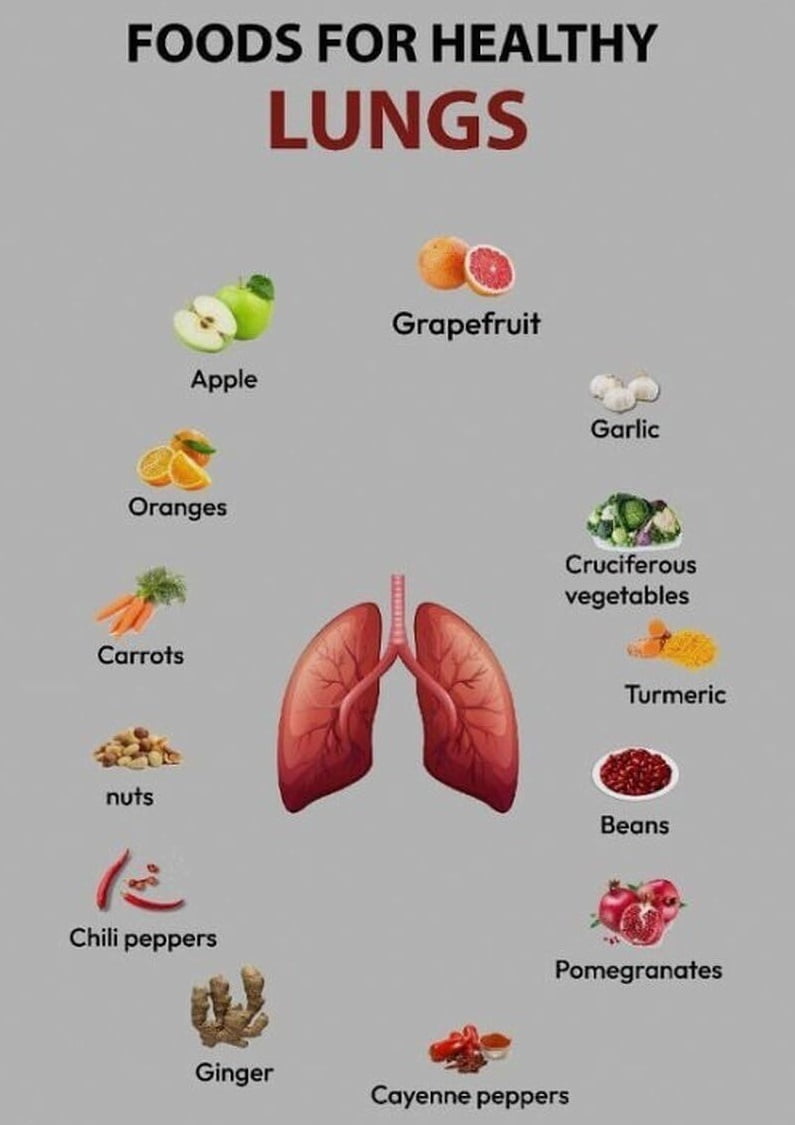 Healthy Eating Guide Foods For Healthy Lungs Poster Suitable For Home ...