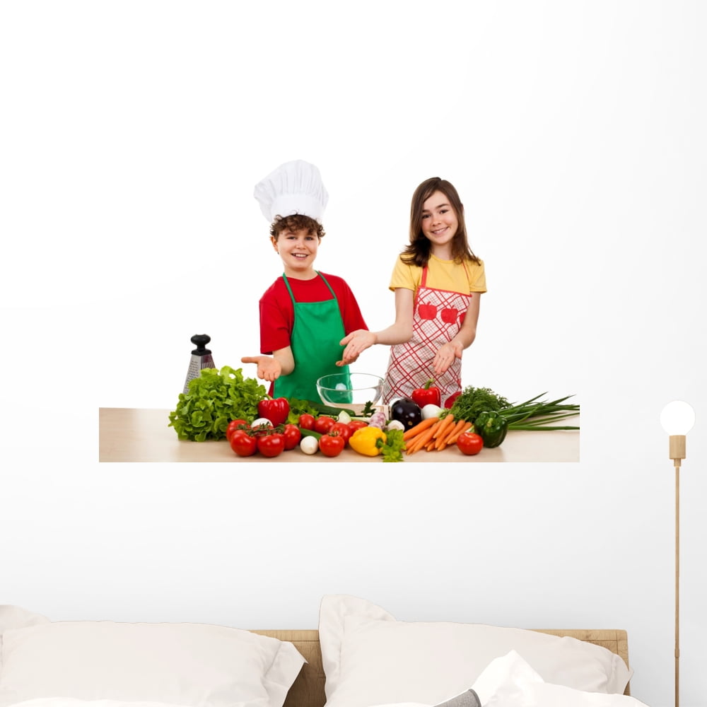 Healthy Eating Kids and Wall Mural by Wallmonkeys Peel and Stick ...
