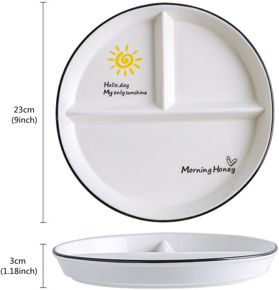 Healthy Eating Plate Ceramic, Balance Diet Plate, Portion Control ...