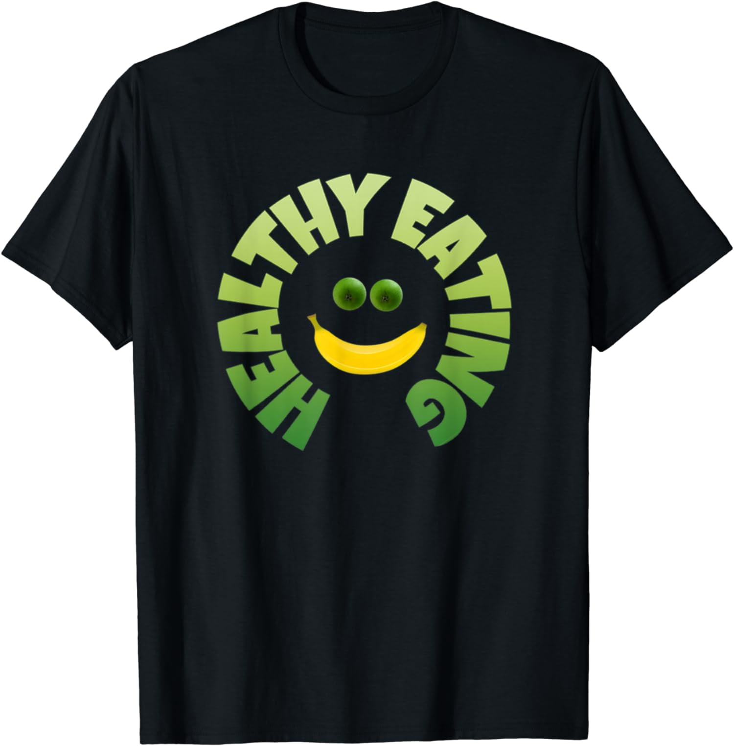 Healthy Eating Tee Shirt Smiling Face Fruits Vegetables - Walmart.com