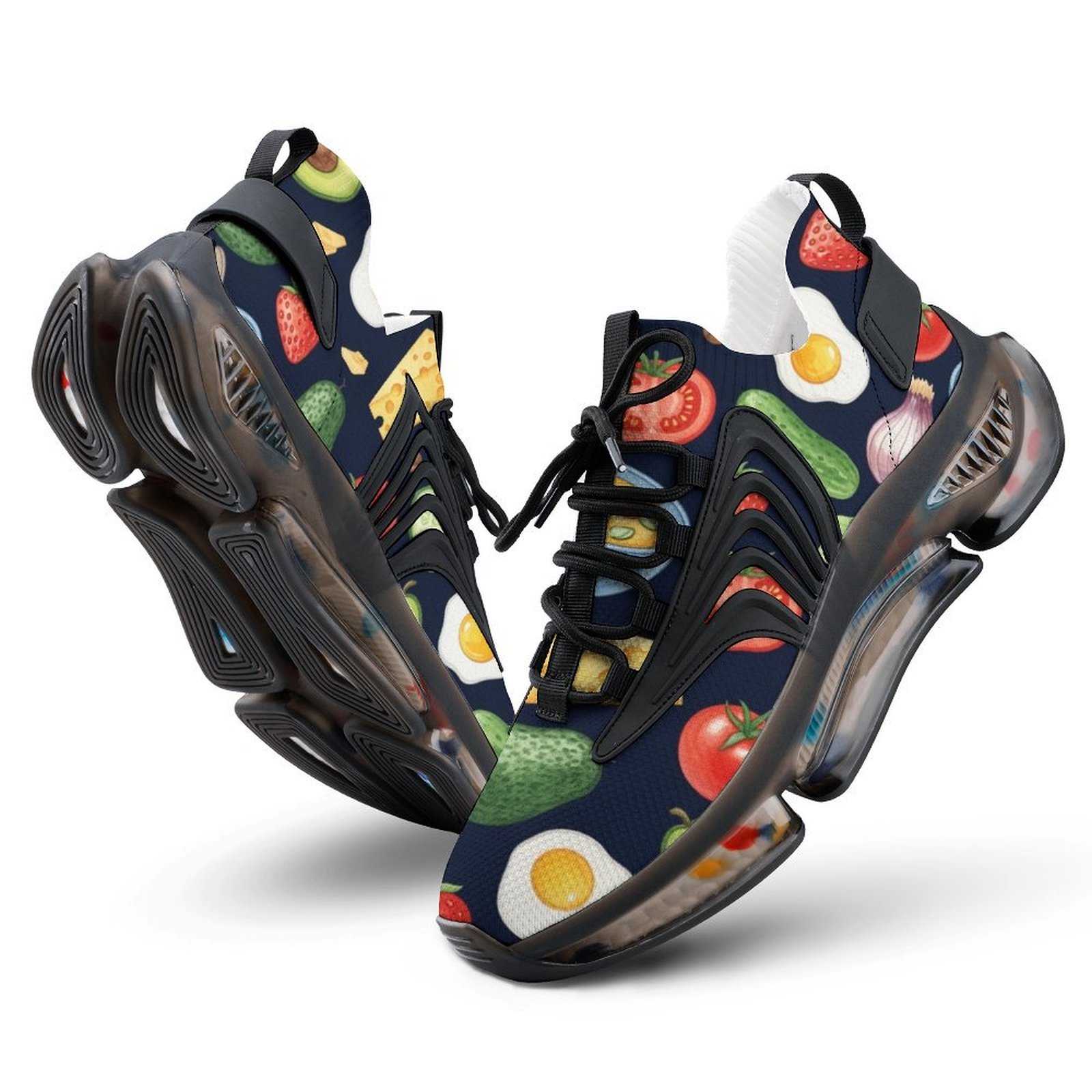 Healthy Food Pattern Design Walking Shoes for Men Woman Lightweight ...