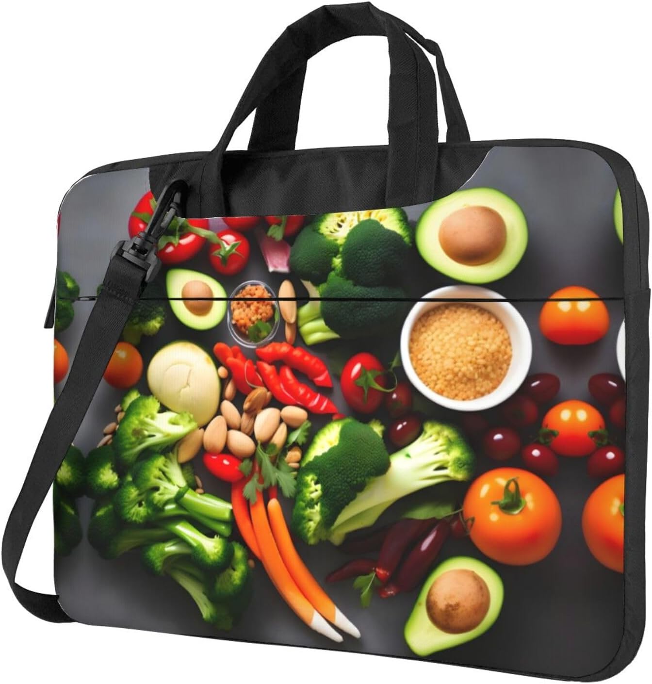 Healthy Food Print Laptop Shoulder Bag Messenger Laptop Bag for Men and ...