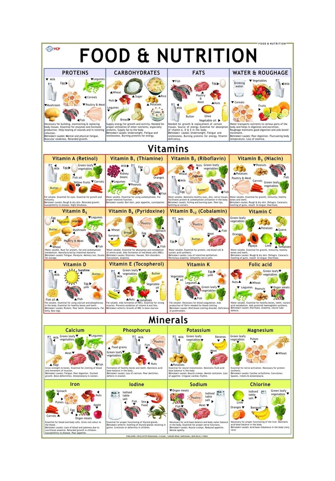 Healthy Food Wall Art Nutrition Eating Art Prints Food & Vitamin Chart ...