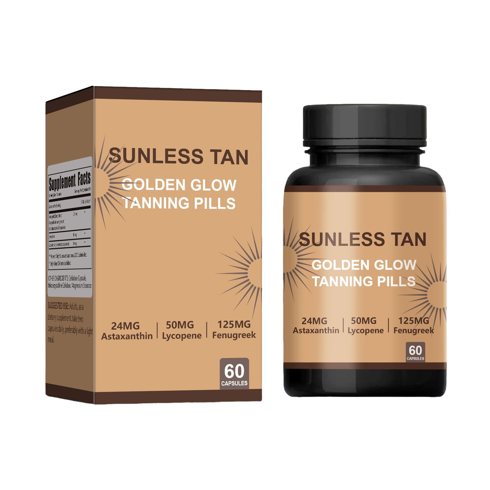 Healthy Golden Tan Pills – Daily Sunless Tanning Formula for a Natural ...