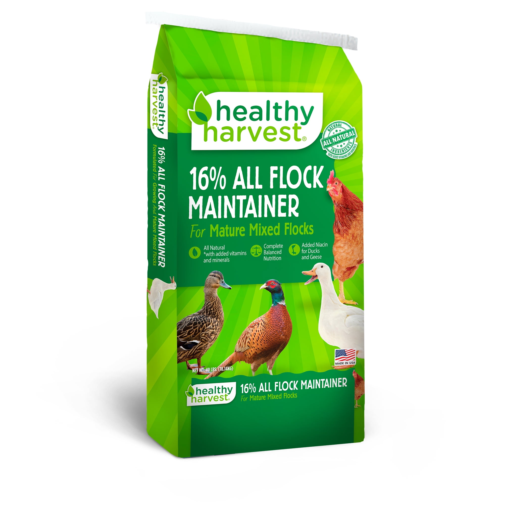 Healthy Harvest 16% All Natural Flock Maintainer Pellets for Feeding ...