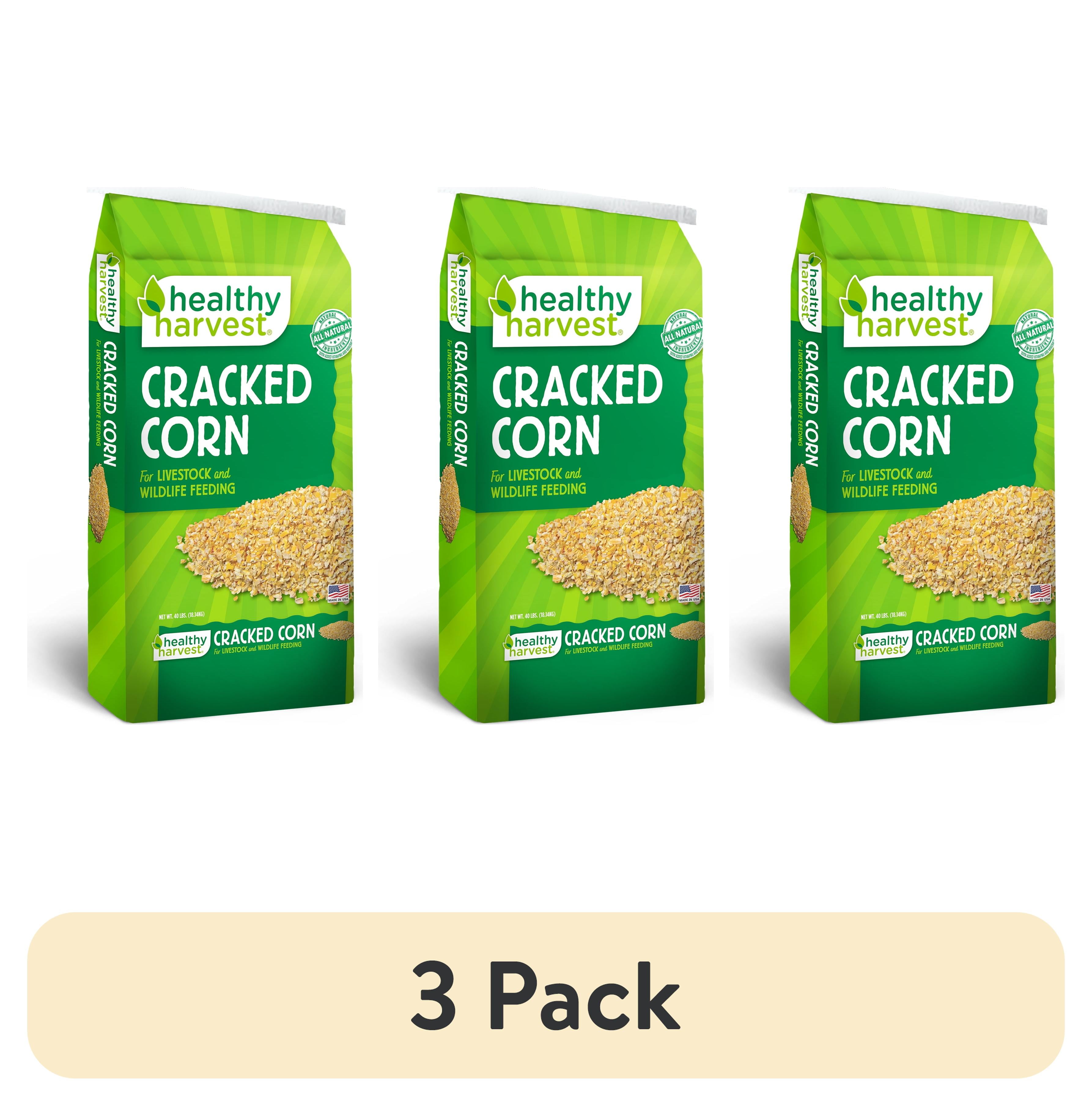 (3 pack) Healthy Harvest Cracked Corn for Poultry and Livestock, 40 lb ...