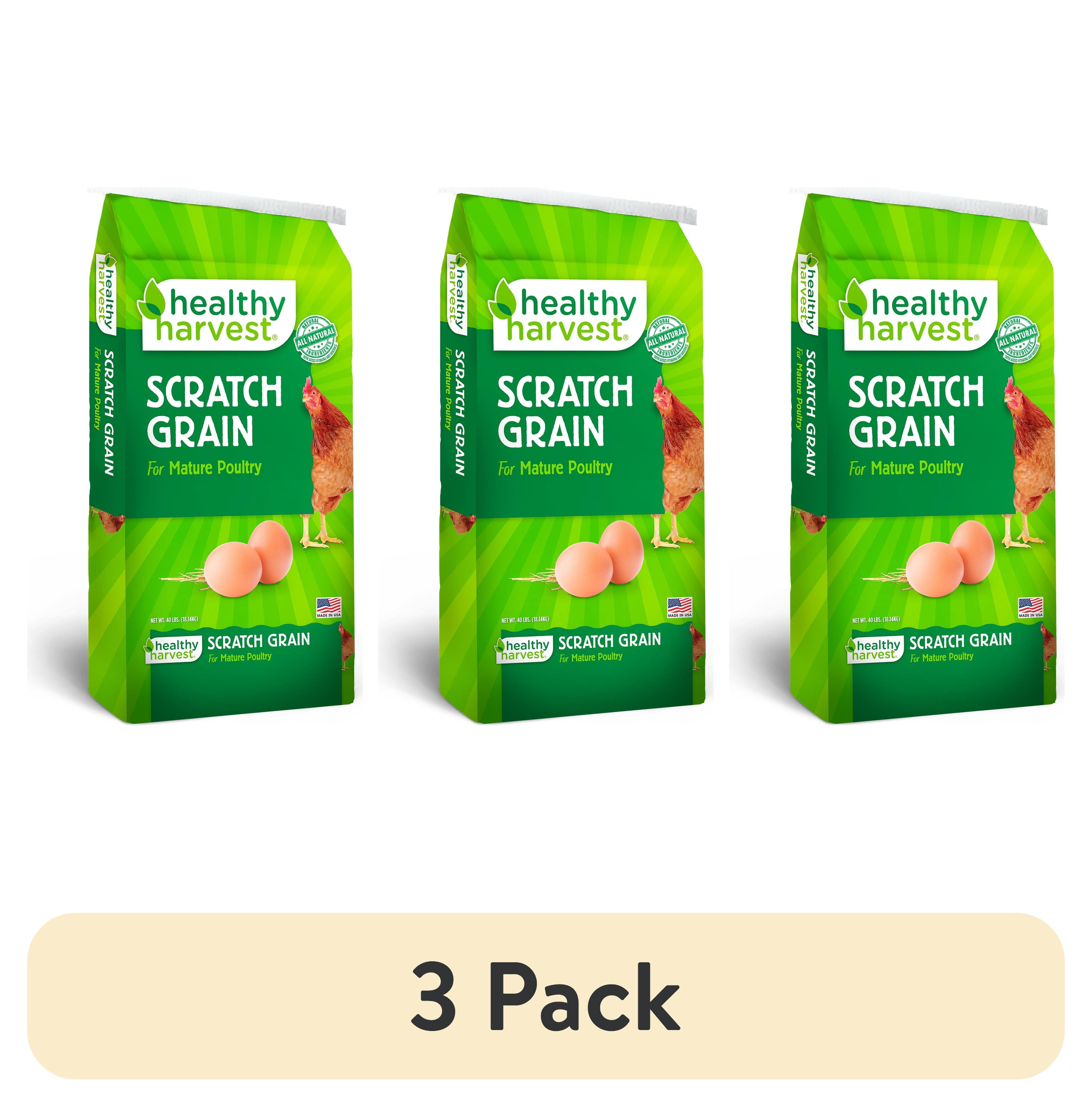 (3 pack) Healthy Harvest Scratch Grain Treat for Chickens, 40 lb Bag ...