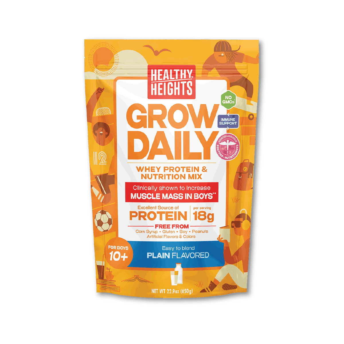 Healthy Heights Kids Protein Shake Mix, Hypoallergenic, Gluten-Free, 22 ...