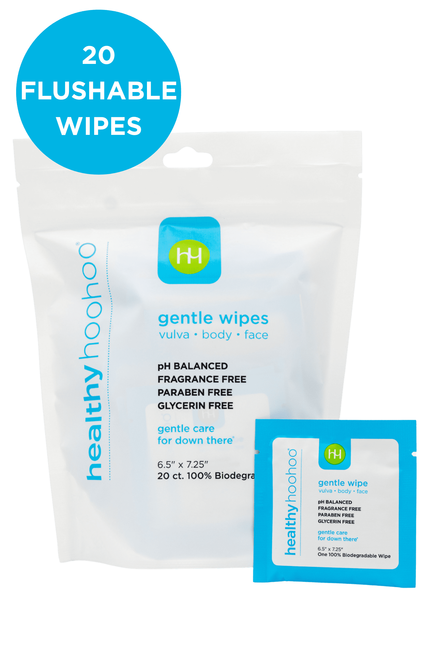 Healthy Hoohoo, Feminine Wipes, 20 Ct, pH Balanced for Sensitive Skin ...