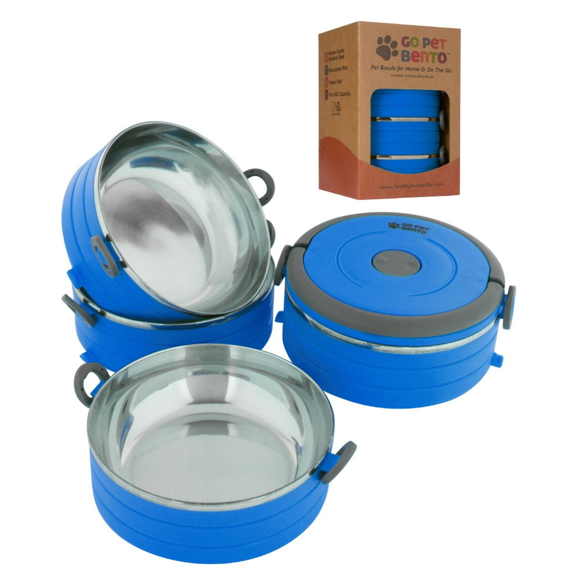 Healthy Human Travel Dog Bowls | Stainless Steel Go Pet Bento Bowl ...