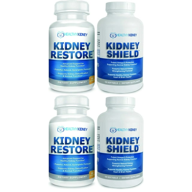 Healthy Kidney Shield + Restore Supplement: Support Health Complex, 4 ...