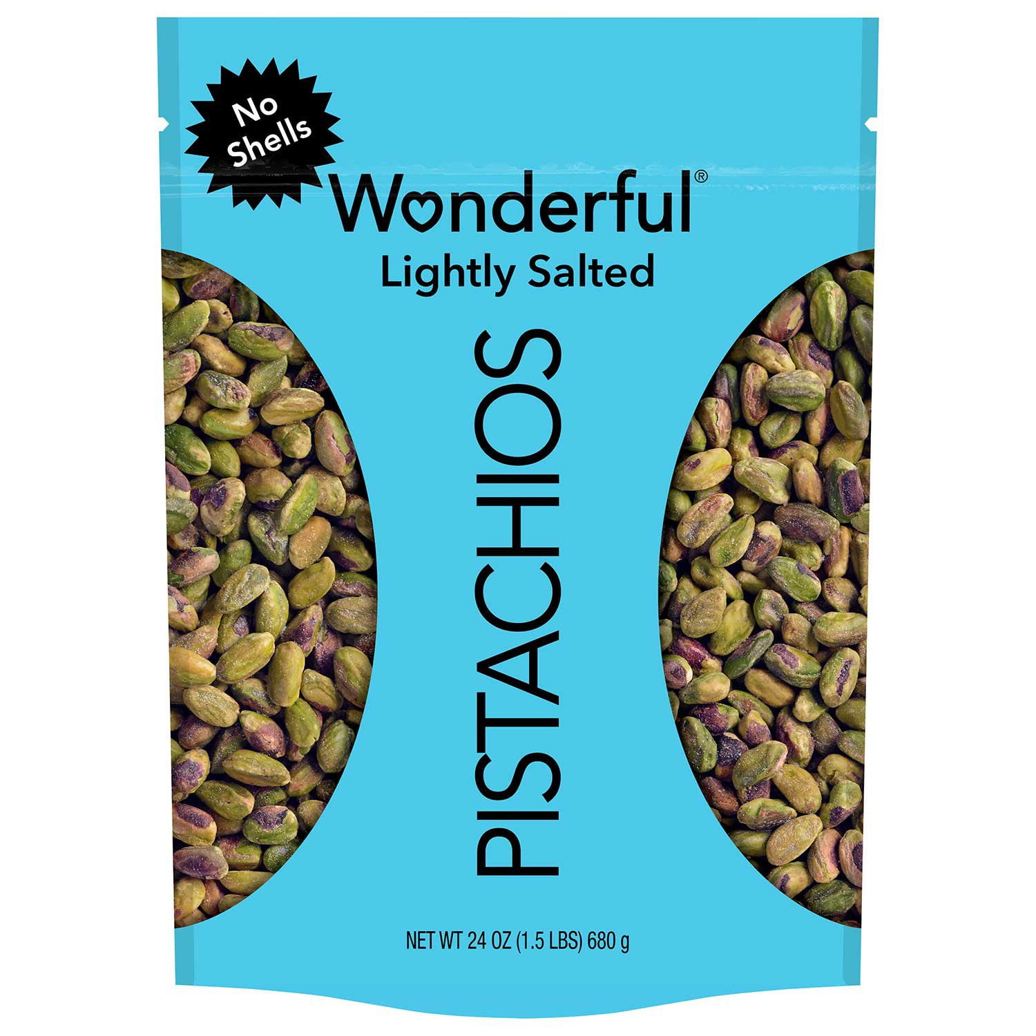 Wonderful Pistachios 24 oz Lightly Salted Shelled Snack Nuts - Walmart.com