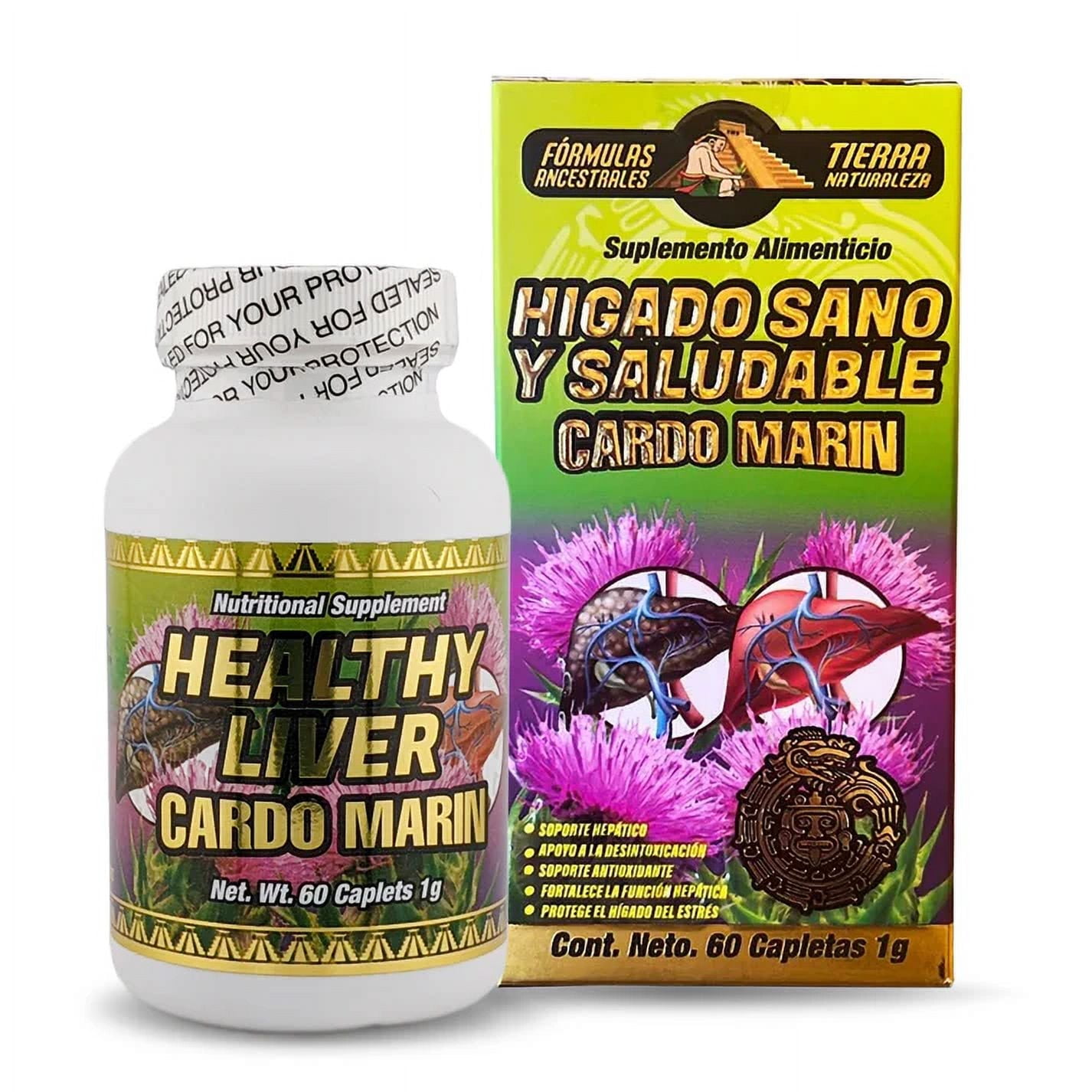 Healthy Liver Cardo Marin Milk Thistle 60 Caplets 1g Liver cleansing ...