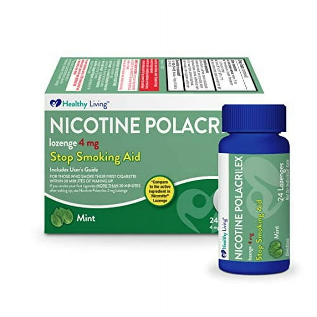 Healthy Living Nicotine Polacrilex Lozenge Stop Smoking Aid, 4 mg Mint ...