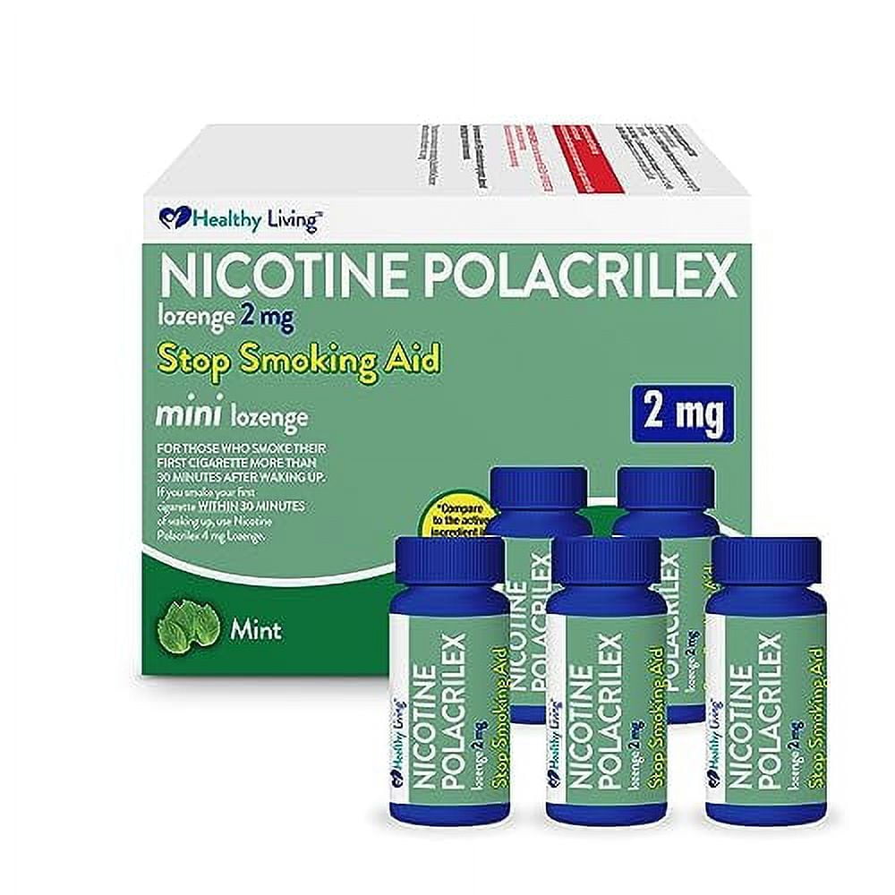 Healthy Living Nicotine Polacrilex Mini Lozenge, Stop Smoking Aid, 2 mg ...