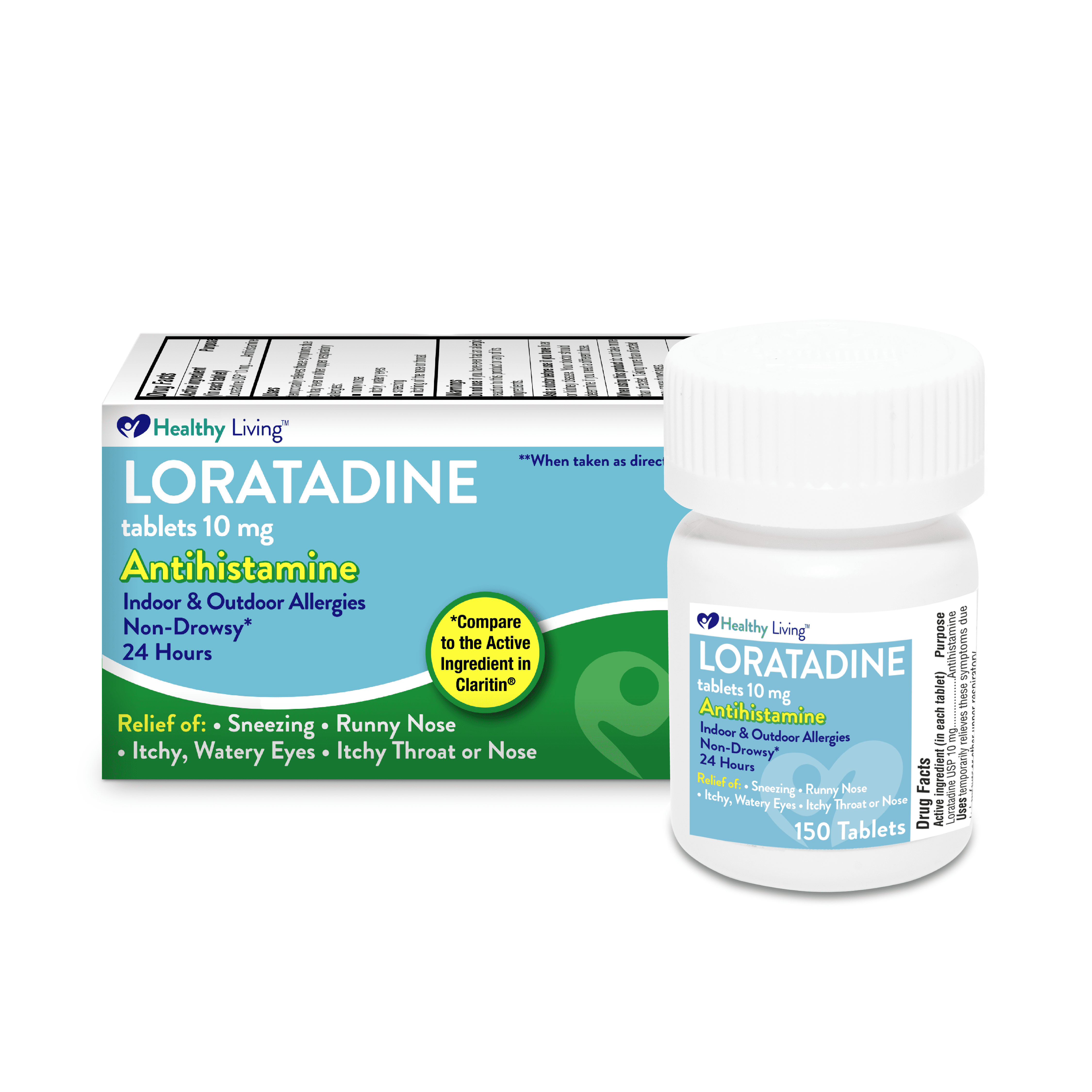 Healthy Living Non-Drowsy Allergy Relief Antihistamine Loratadine ...