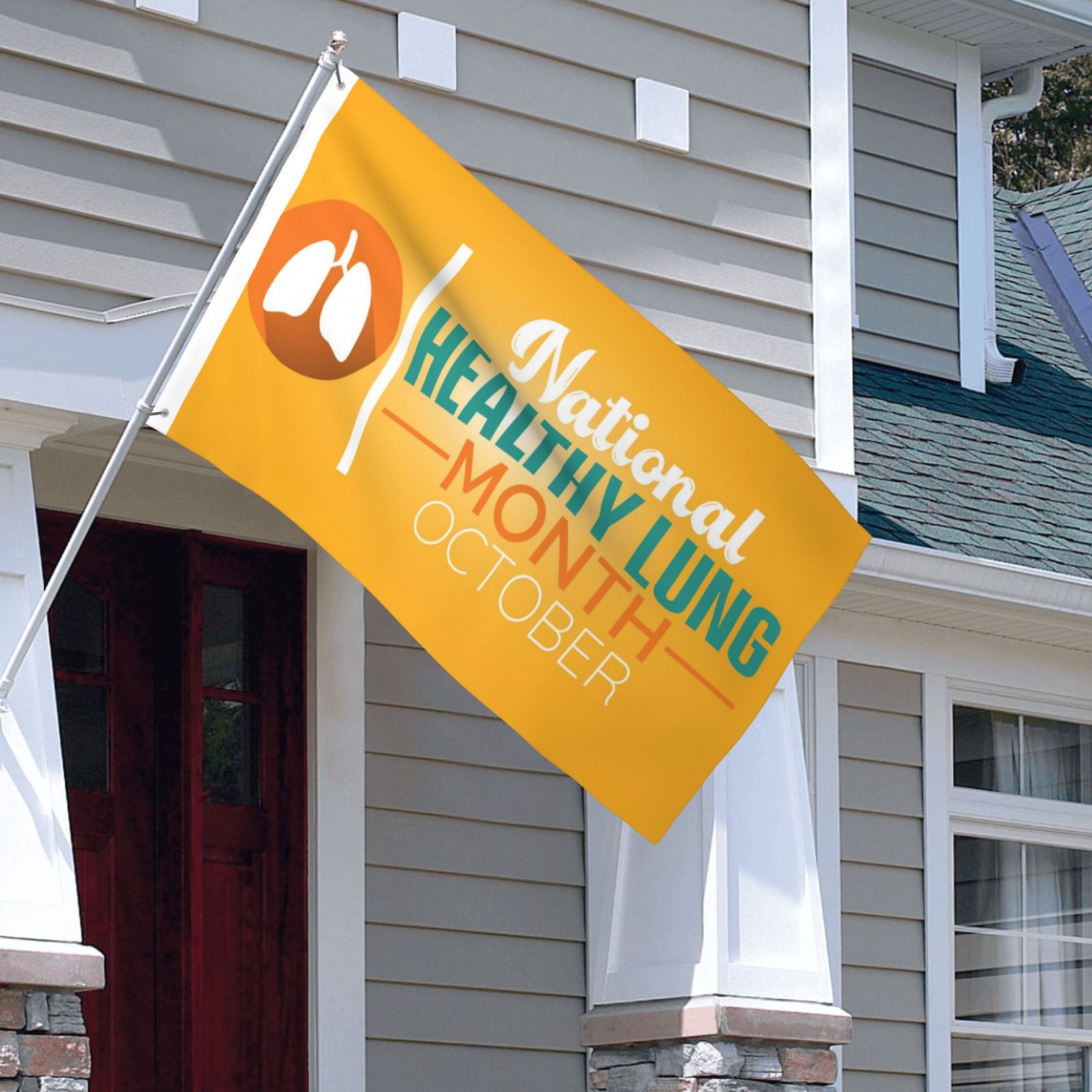 Healthy Lung Month Garden Flags 3x5 Ft Decoration Double Side Print ...