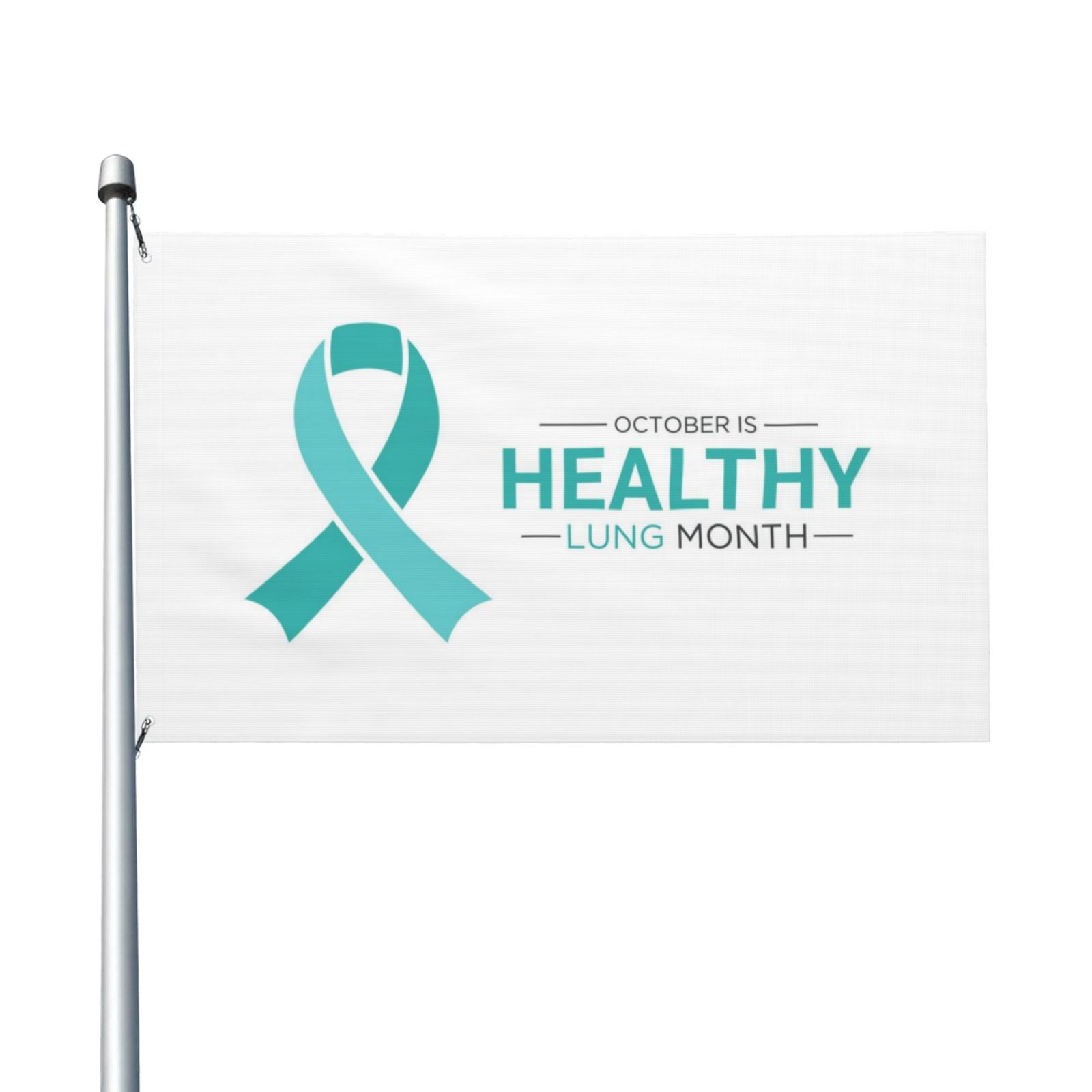 Healthy Lung Month Garden Flags 3x5 Ft Decoration Double Side Print ...