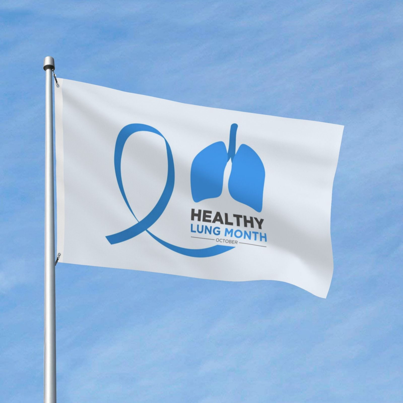 Healthy Lung Month Garden Flags 3x5 Ft Decoration Double Side Print ...