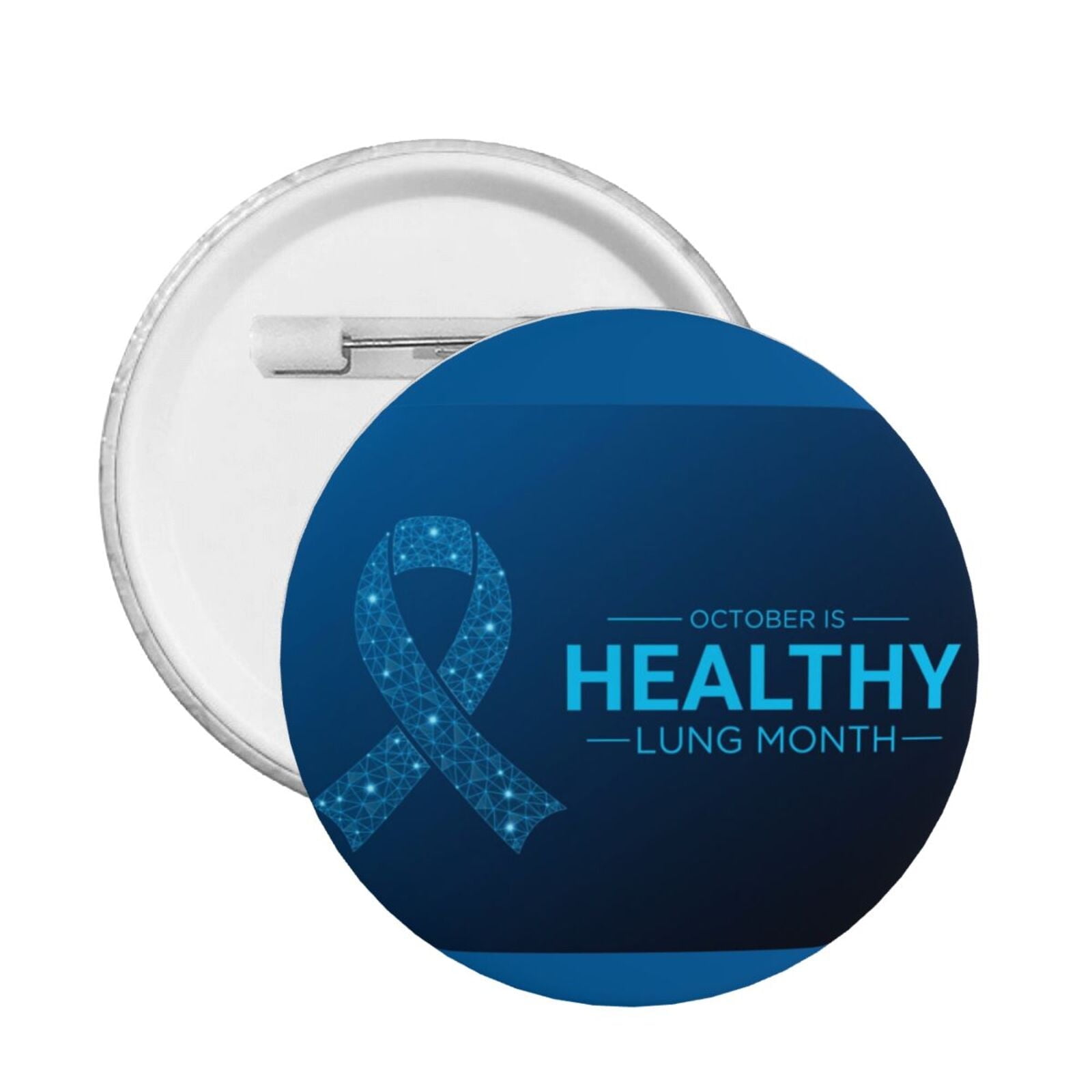 Healthy Lung Month Pin Button Badge, Personalised Button Metal Badge ...