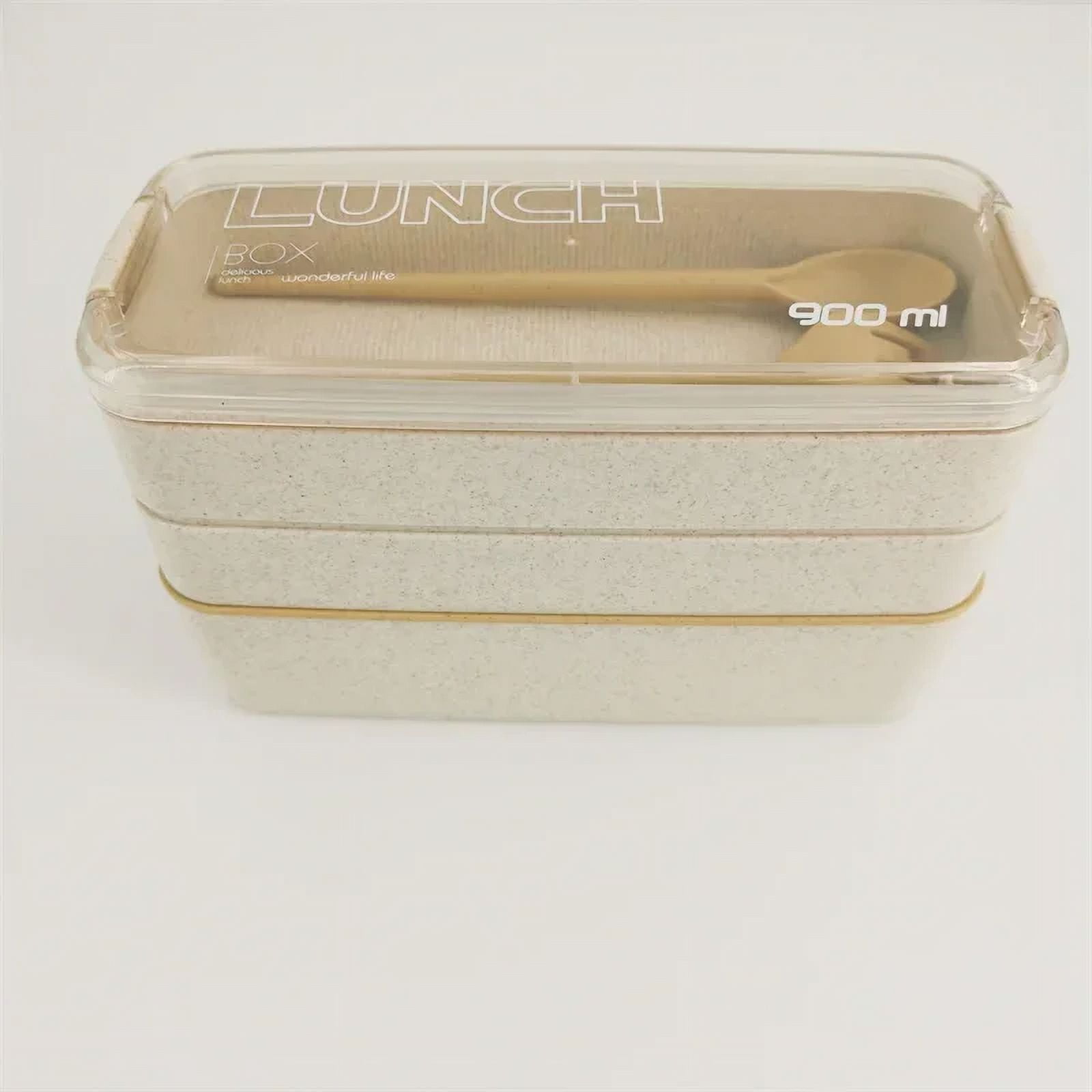Healthy Material Lunch Box 3 Layer Wheat Straw Bento Boxes Microwave ...
