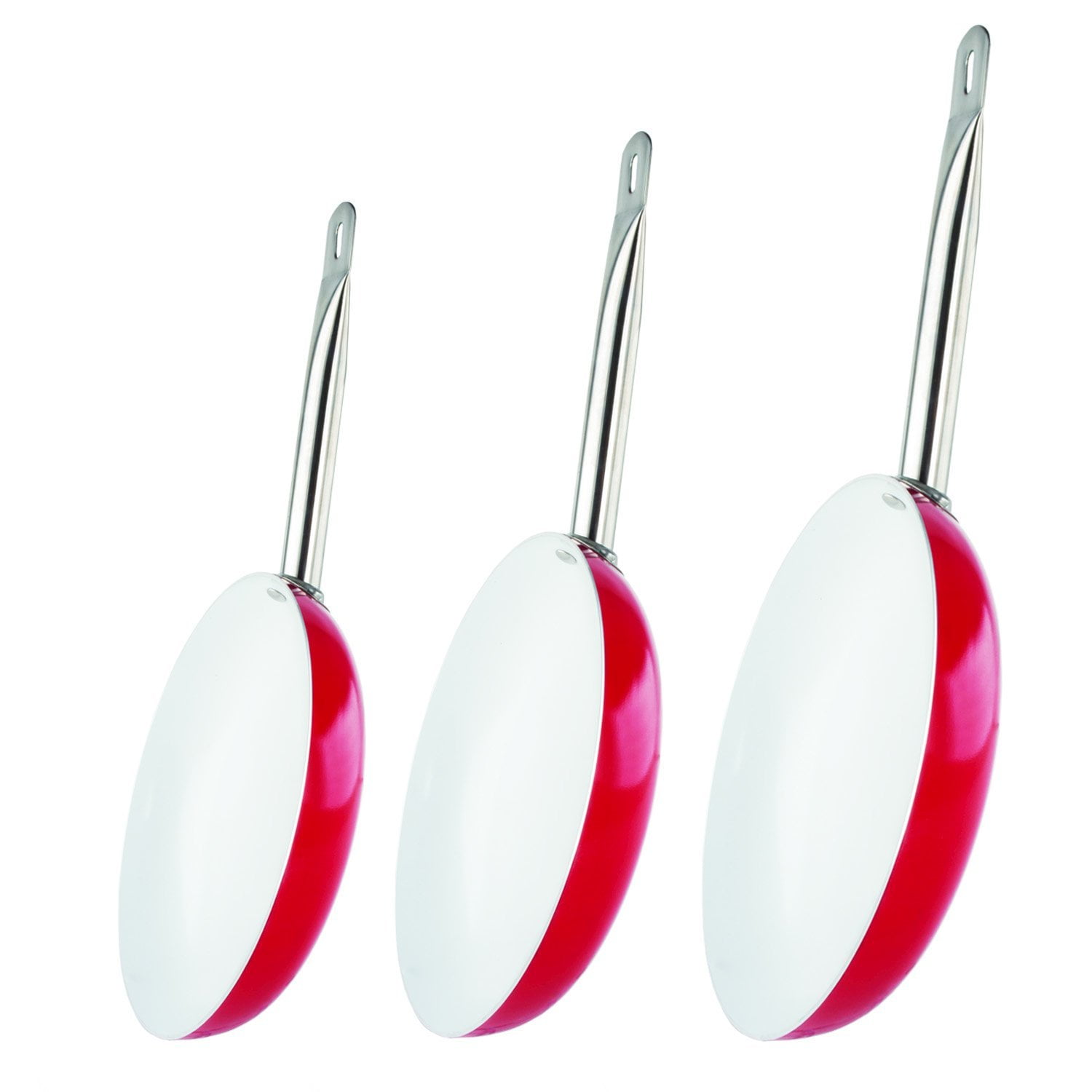 Healthy Nonstick Ceramic Coated Frying Pan - 3 Pcs Eco Friendly Durable ...