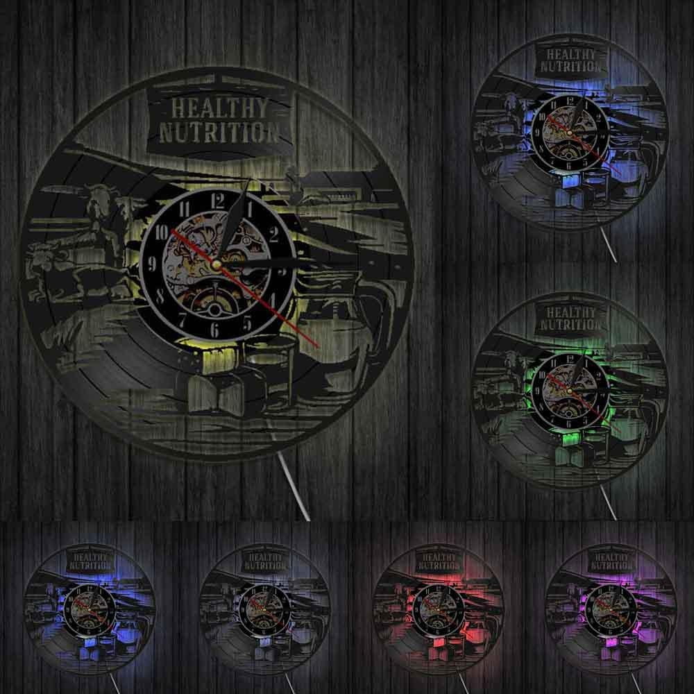 Healthy Nutrition Farmhouse Wall Clock Dairy Farming Cow Cattle Vinyl ...