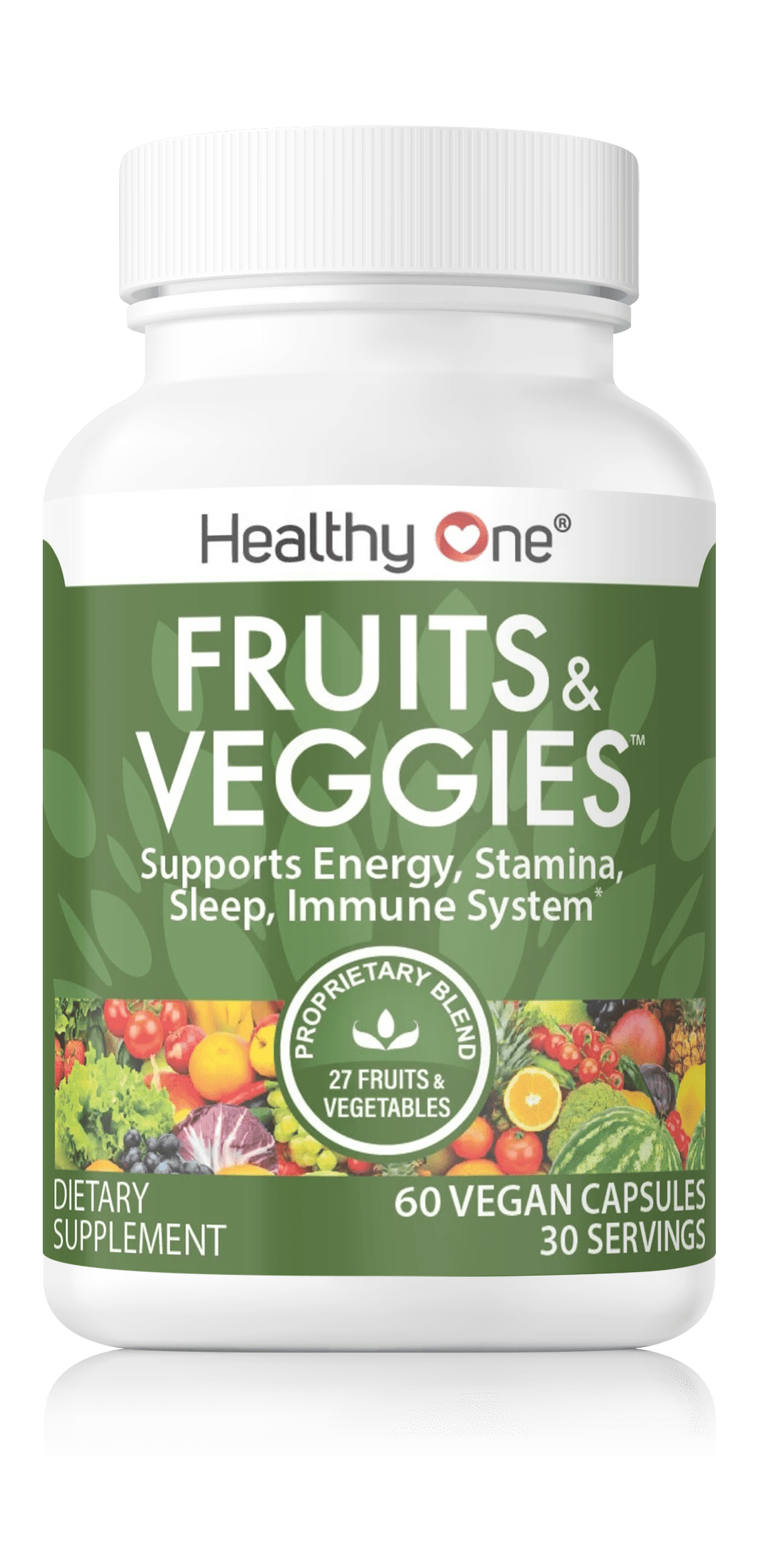 Healthy One Fruits and Veggies Supplement Capsules - 27 Superfood Fruit ...