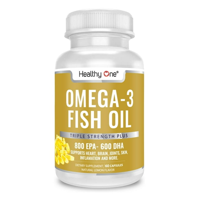 Healthy One Omega 3, 1000mg Fish Oil - 400mg EPA, 300mg DHA - 60 Caps ...