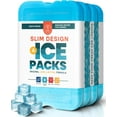 Healthy Packers Slim Ice Packs for Lunch Bags, Coolers, 4 Pack, Blue ...