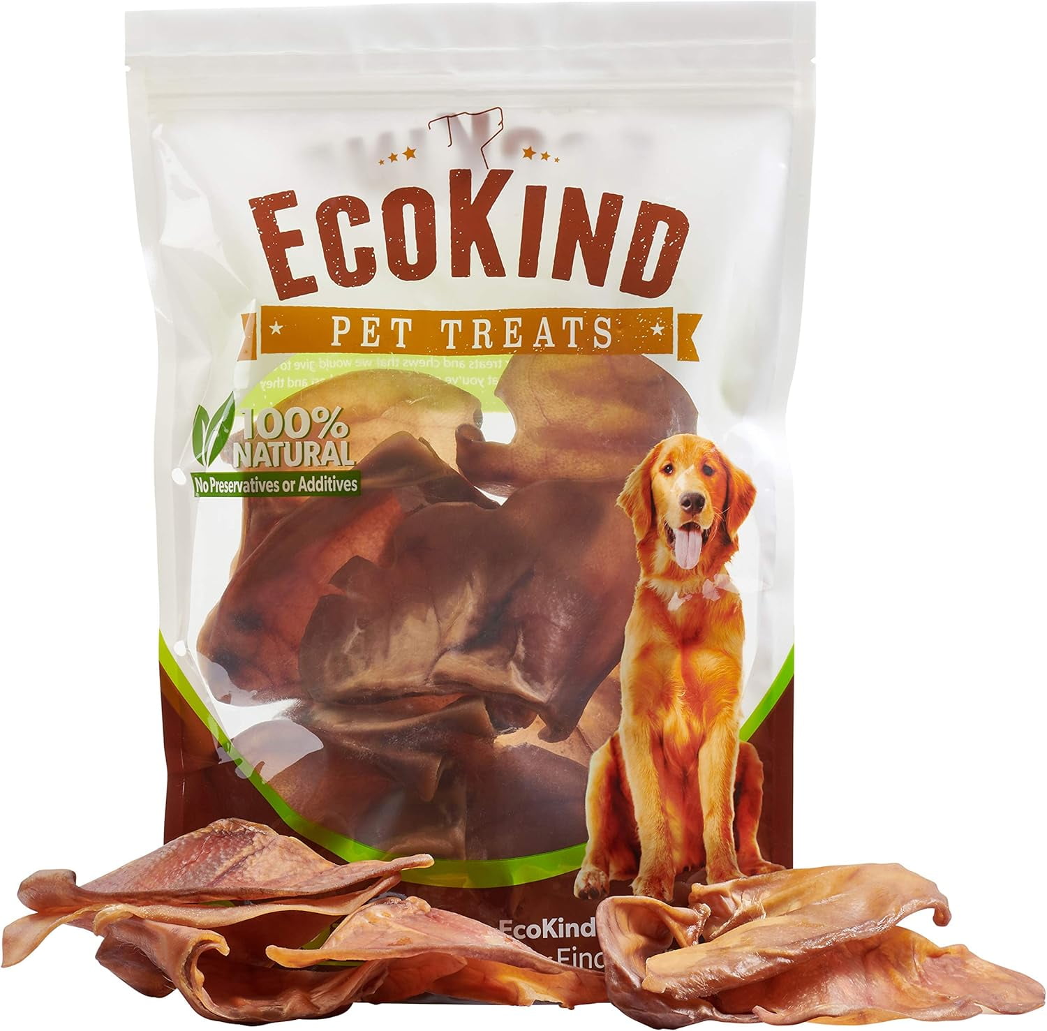 Ecokind Pet Treats Healthy Pig Ear Chews for Dogs - High Protein, Oven ...
