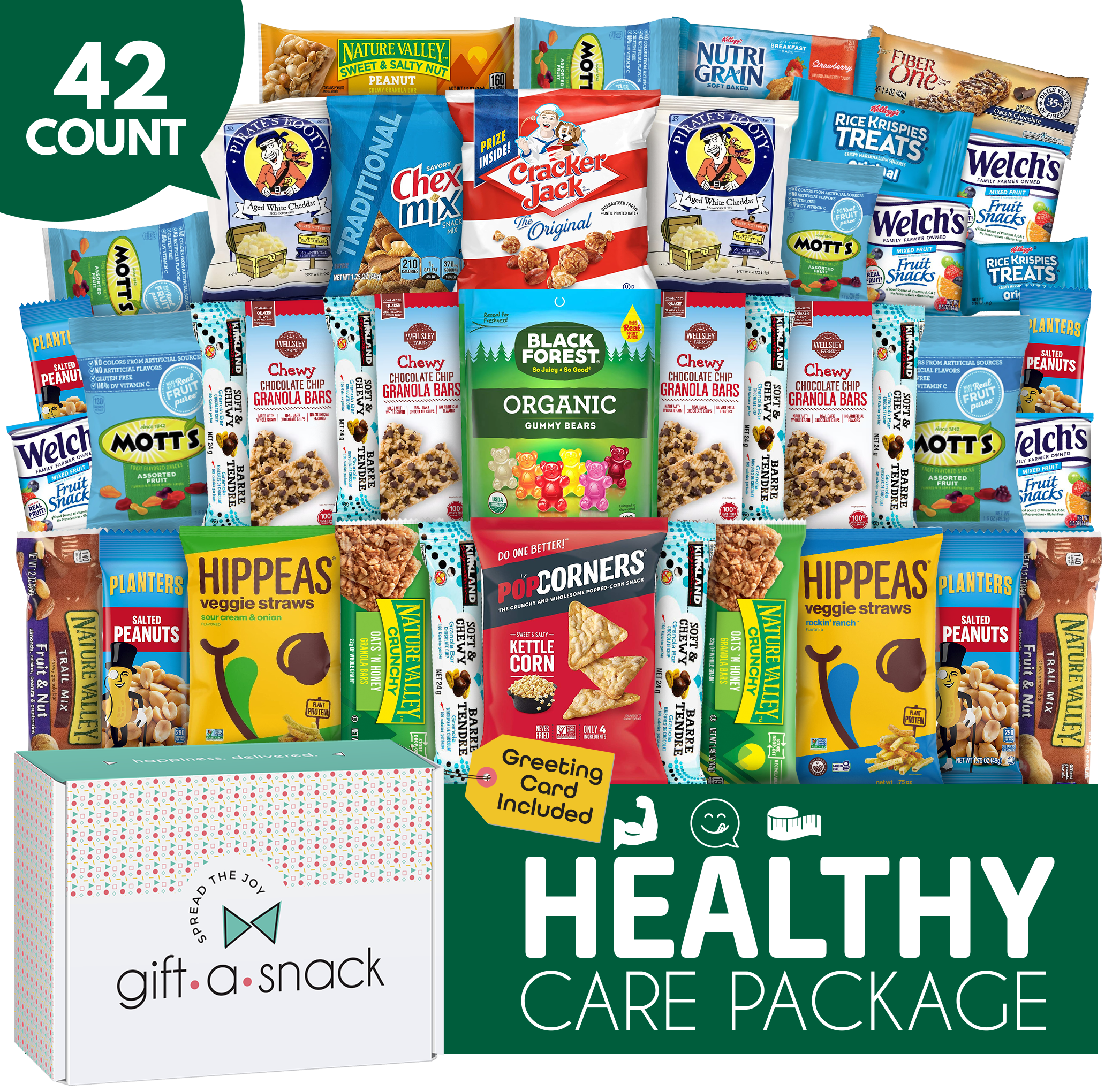 Gift A Snack Healthy Snack Gift Box, 42 Count Wellness Care Package ...