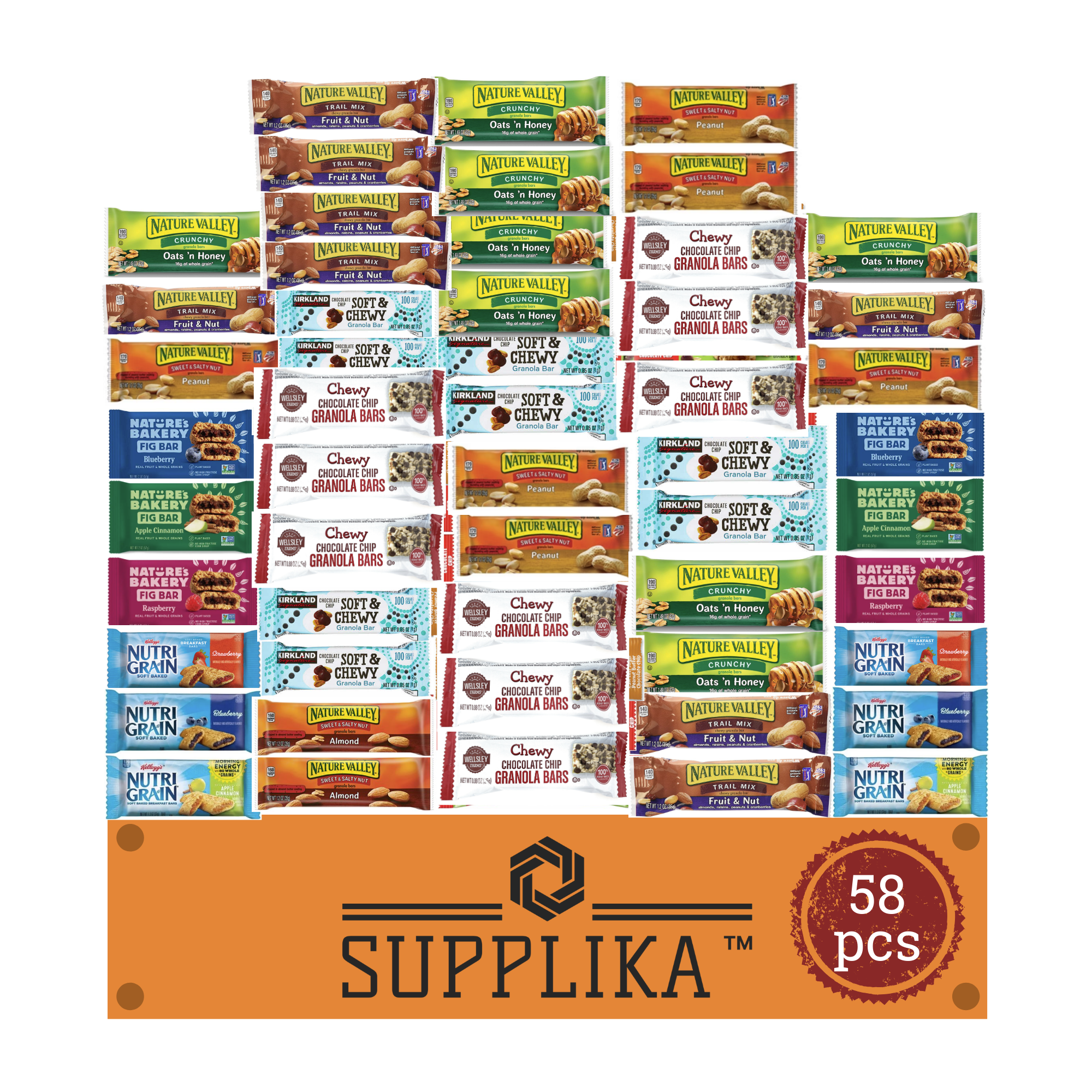 Supplika Healthy Snacks, (Care Package 58 Count) Healthy Mixed Snack ...